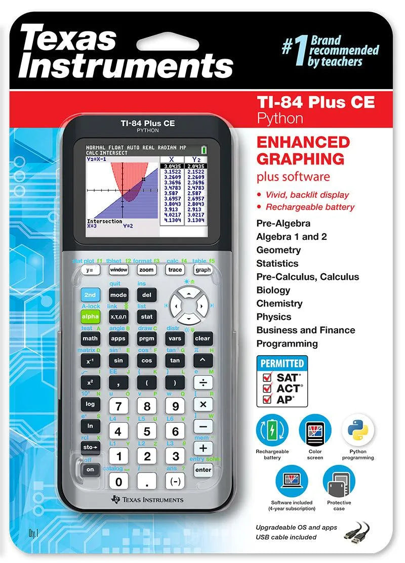 Texas Instruments Ti 84 Plus Ce Python Graphing Calculator Space Grey