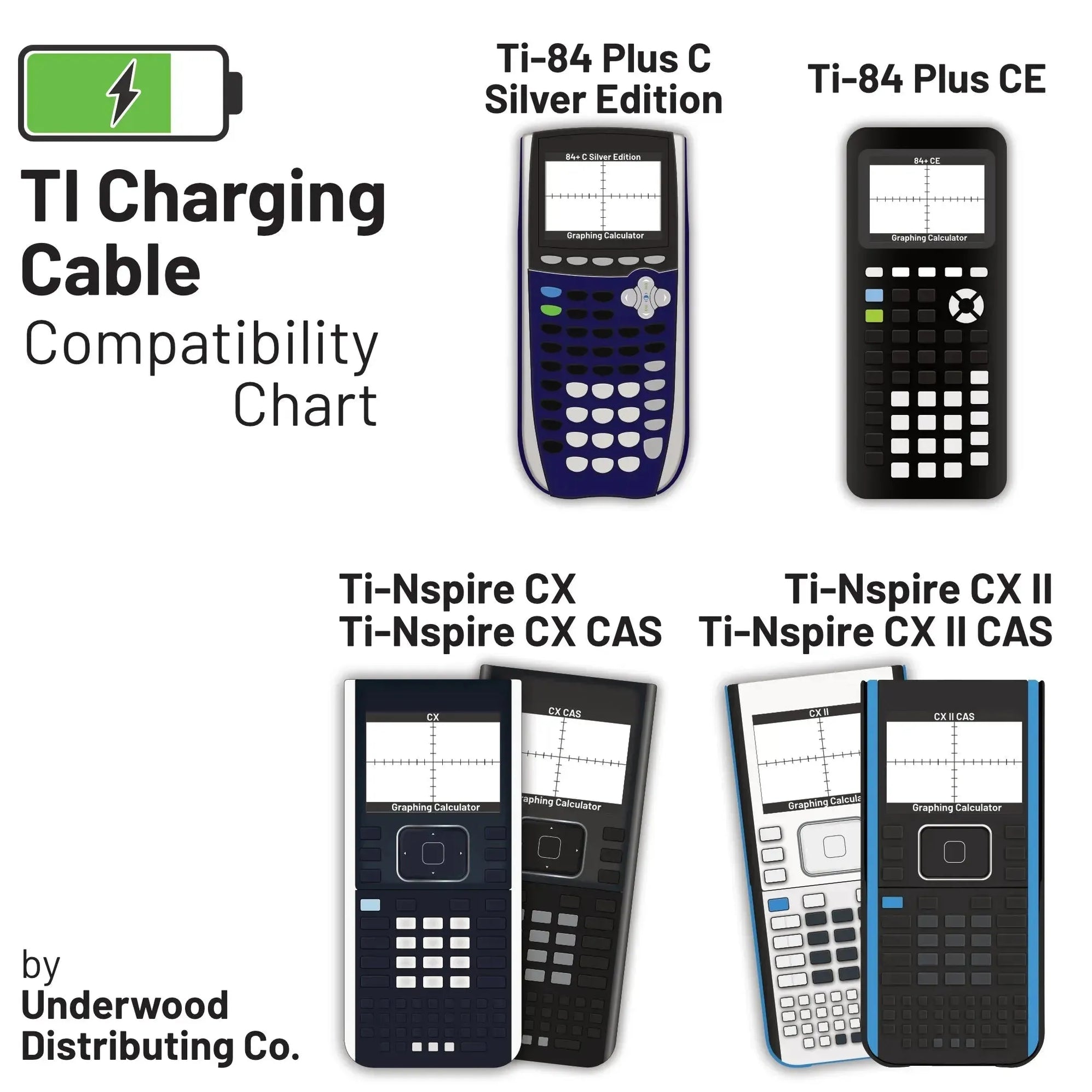 Texas Instruments Graphing Calculator Charging Cable