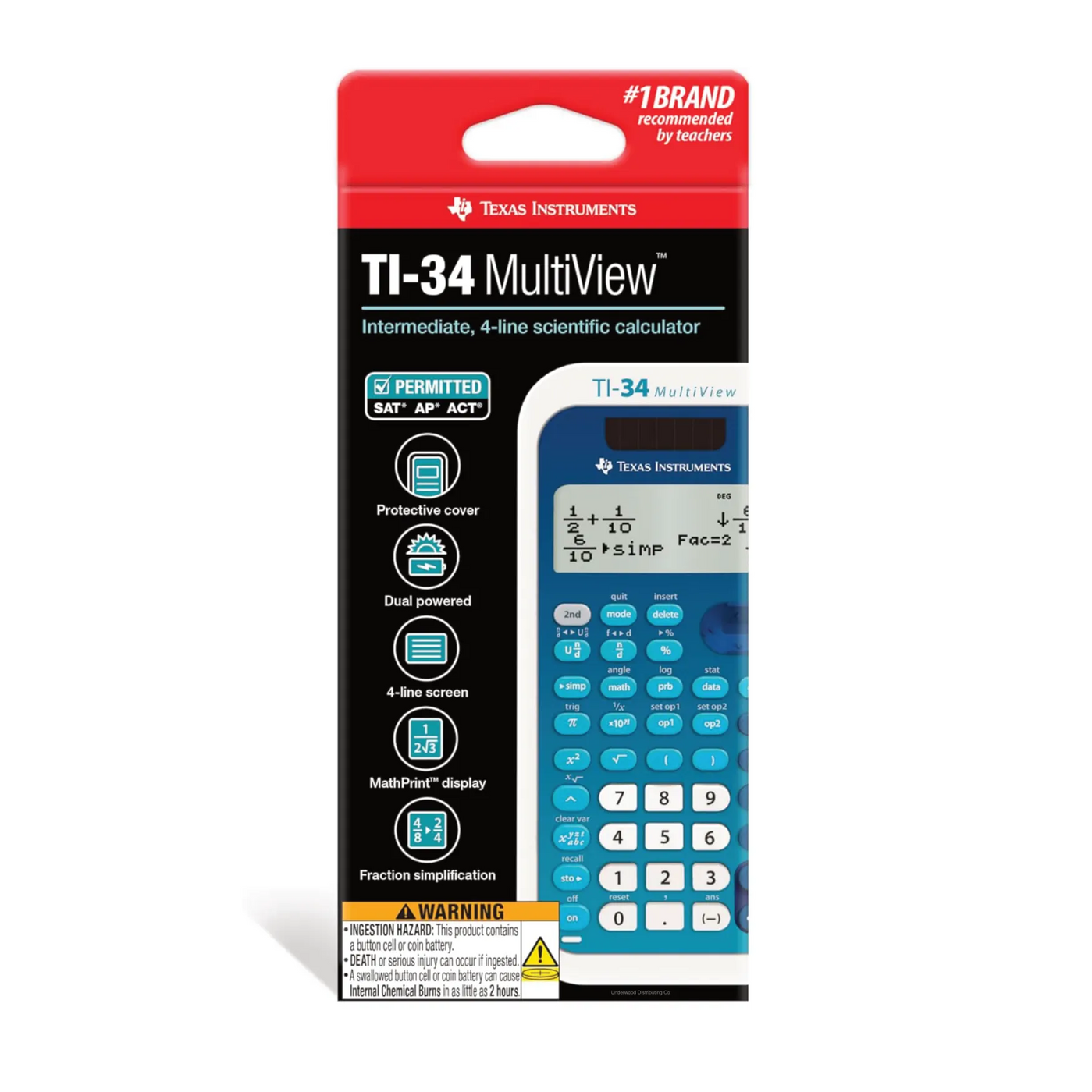 Texas Instruments TI-34 MultiView Scientific Calculator